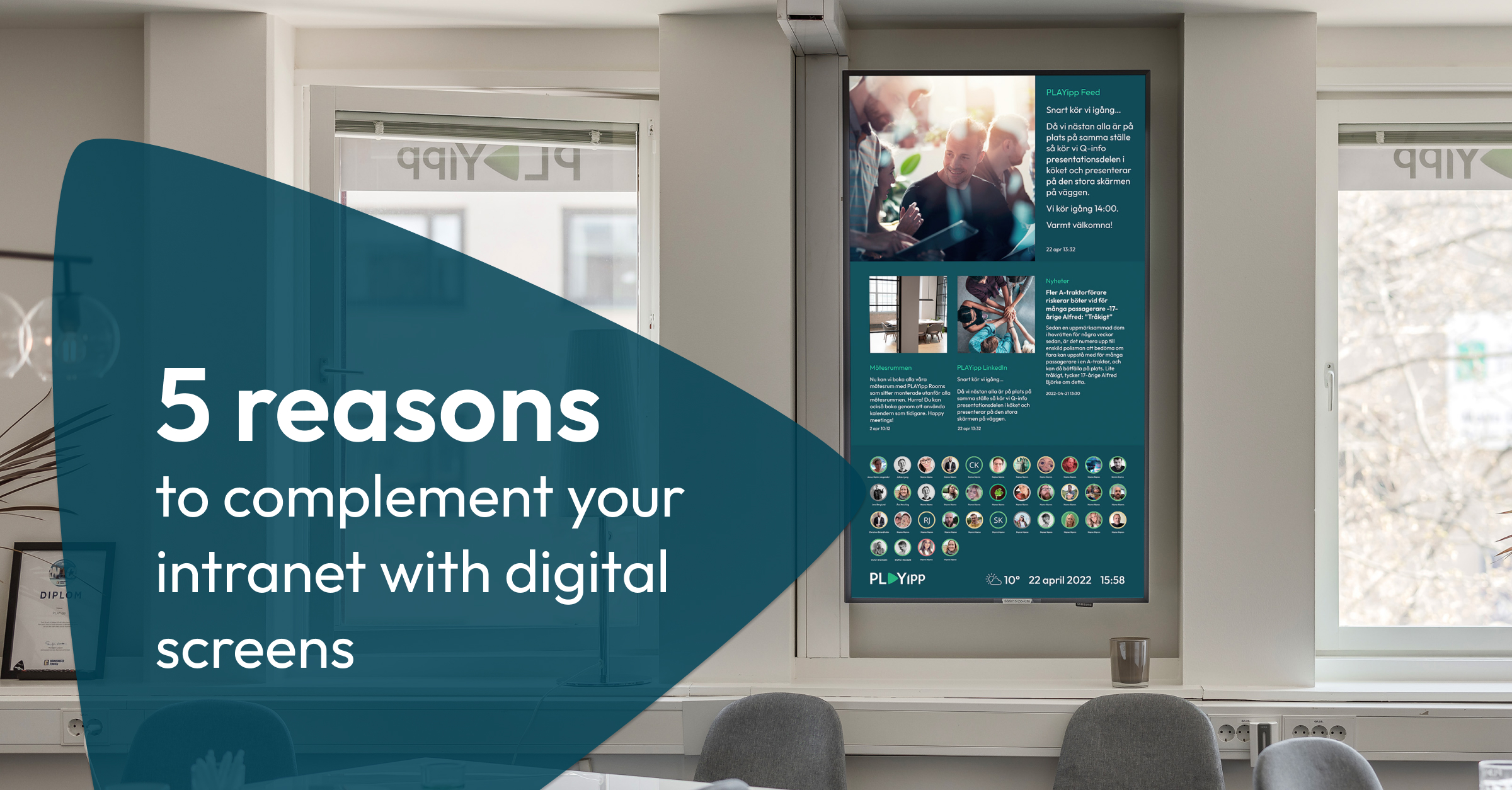 5 reasons to complement your intranet with digital screens - PLAYipp