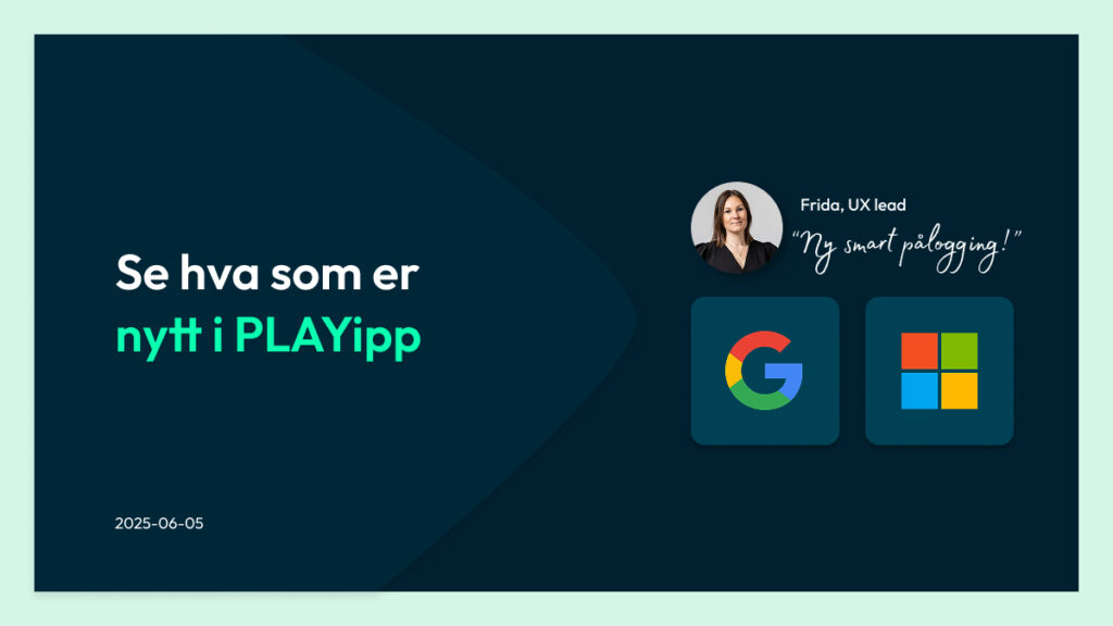 Nå kan du logge inn med Microsoft eller Google - 3rd party login PLAYipp